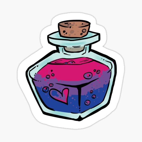 Potions Of Pride Bi Elixir Bottle Sticker For Sale By Ovaettr