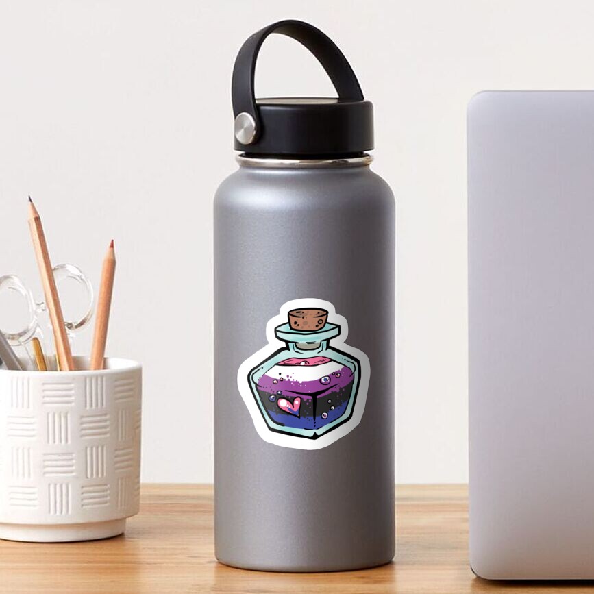 Potions Of Pride Genderfluid Elixir Bottle Sticker By Ovaettr
