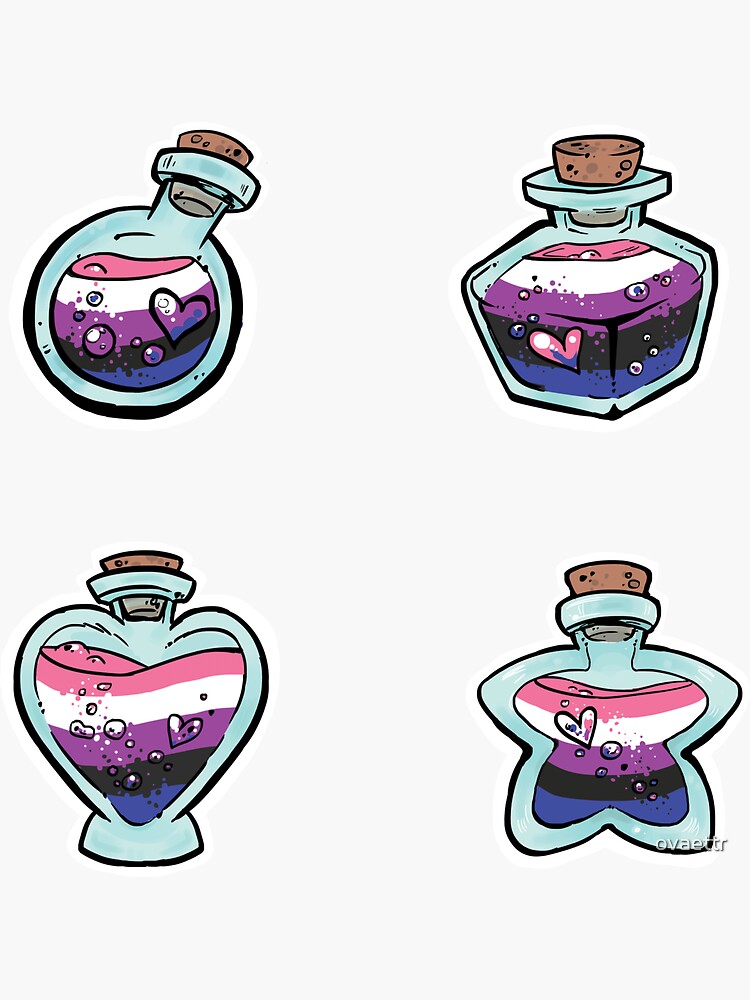 Potions Of Pride Genderfluid Sticker For Sale By Ovaettr Redbubble