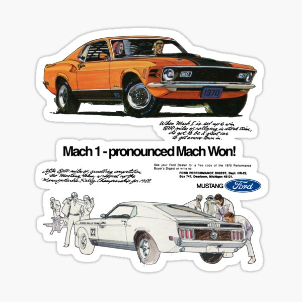 "FORD MUSTANG MACH 1" Sticker for Sale by ThrowbackMotors | Redbubble