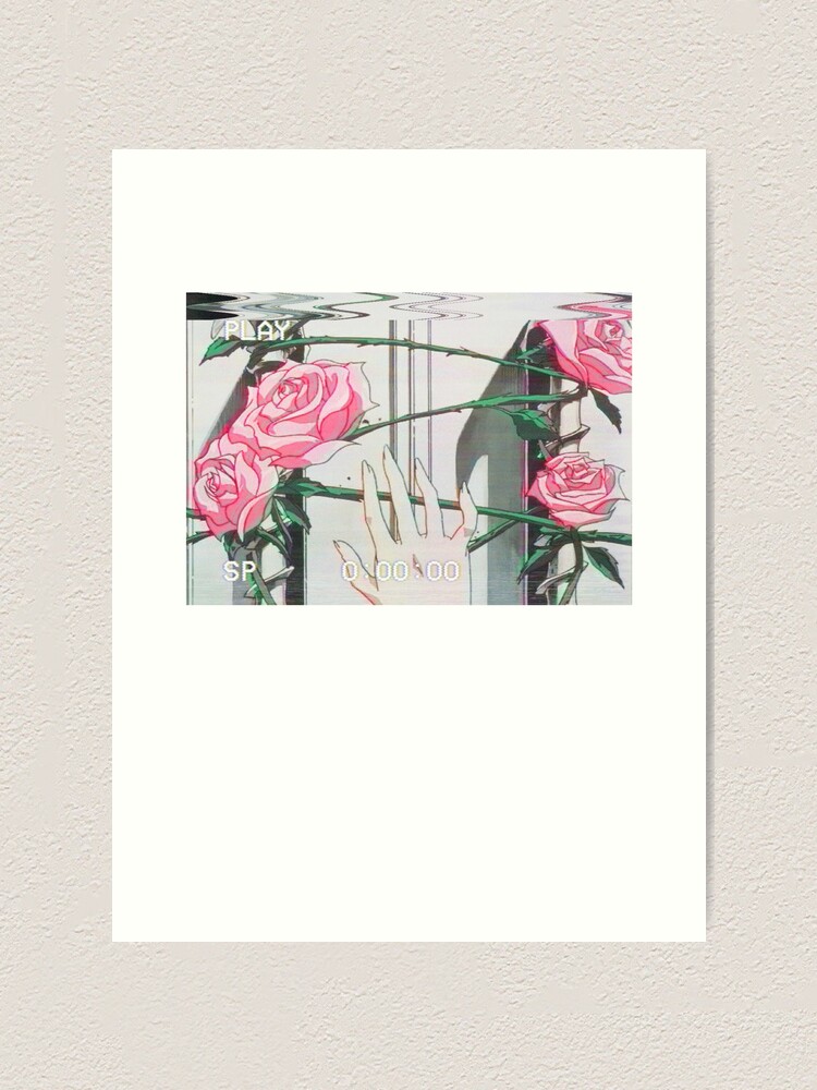 "Vaporwave Aesthetic - Roses Flowers Retro Anime VHS Japanese" Art ...