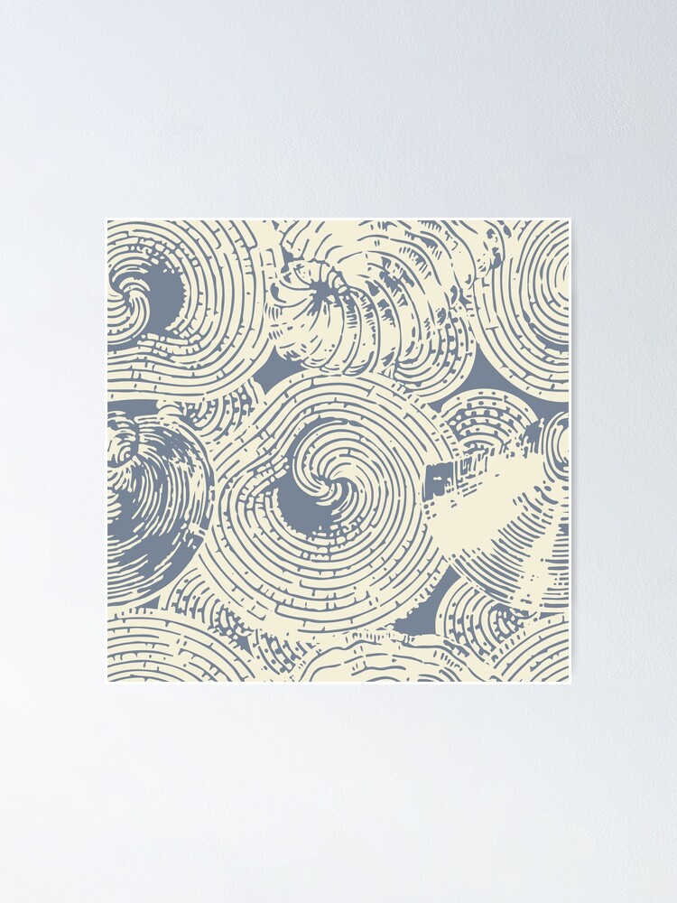"Shells and Swirls, Cool gray and cream" Poster by KShedenhelm | Redbubble