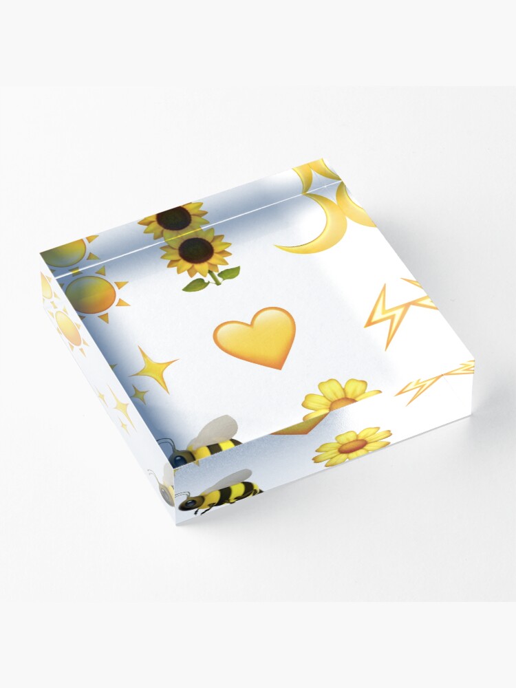 "cute yellow emojis" Acrylic Block for Sale by indieguo | Redbubble