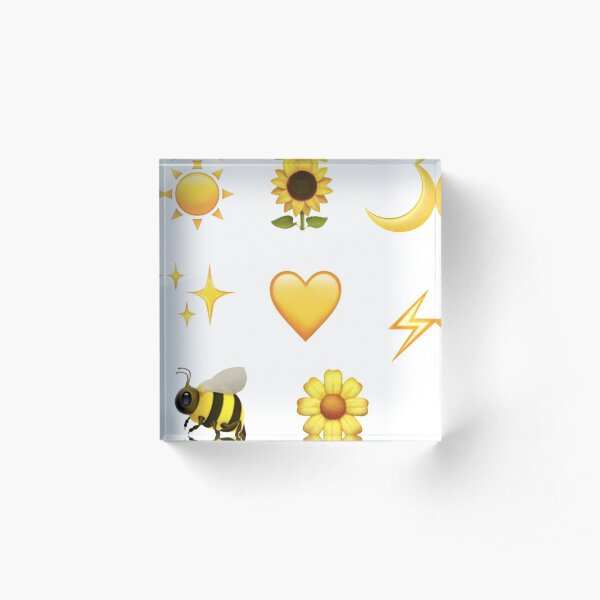 "cute yellow emojis" Acrylic Block for Sale by indieguo | Redbubble