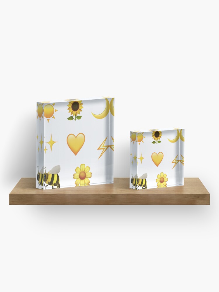 "cute yellow emojis" Acrylic Block for Sale by indieguo | Redbubble