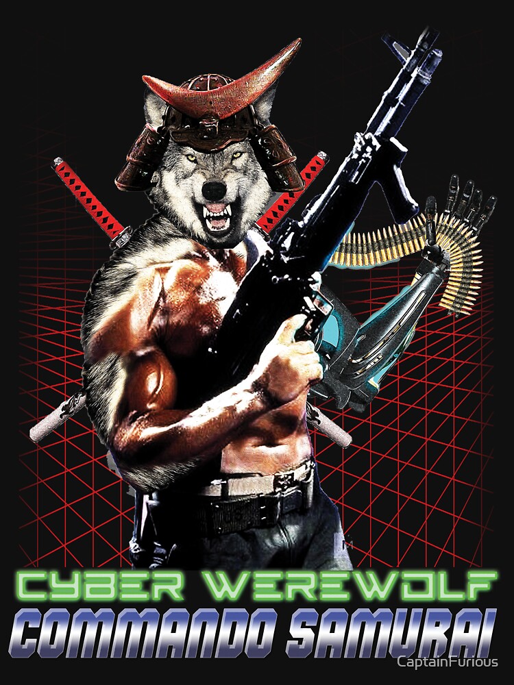"Cyber Werewolf Commando Samurai" T-shirt by CaptainFurious | Redbubble