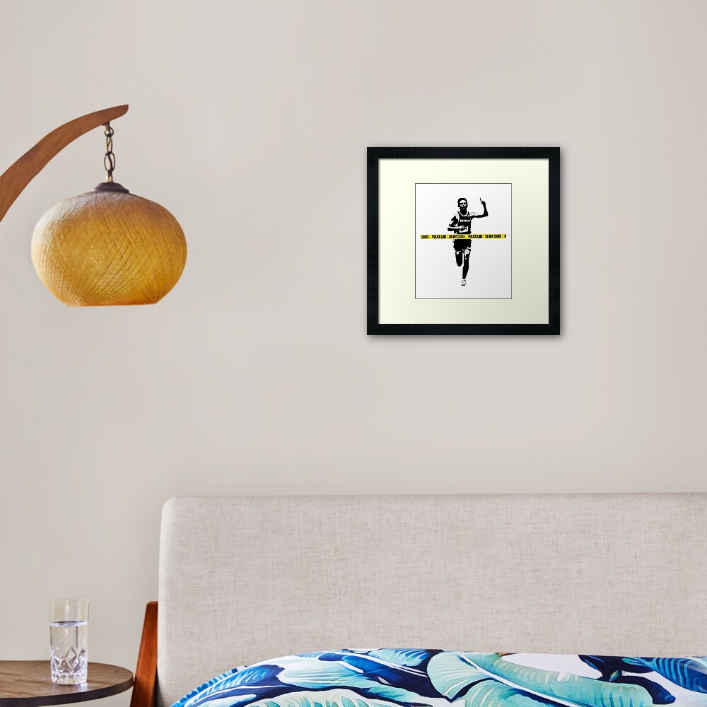 "Banksy Marathon Runner Police Line" Framed Art Print for Sale by ...