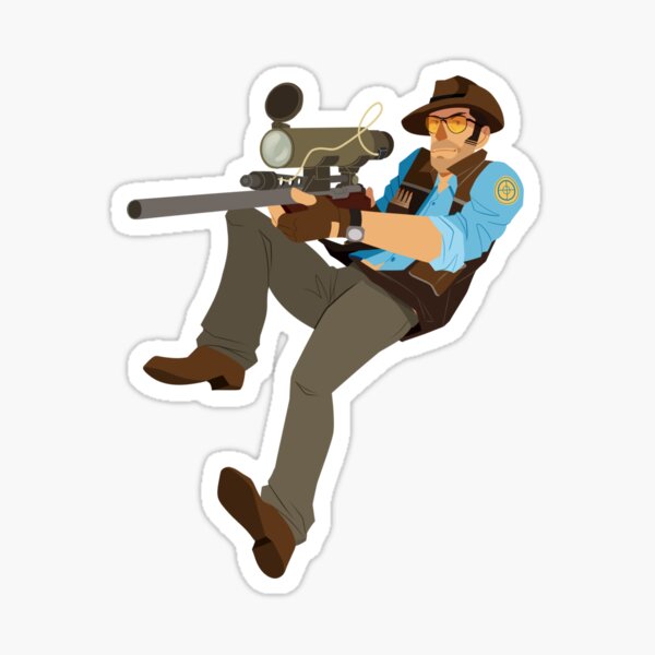 "Team Fortress 2- BLU Sniper" Sticker for Sale by Schiaparellii | Redbubble
