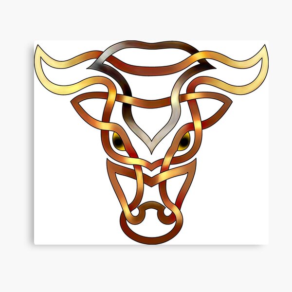 "Celtic Knot Bull 1" Canvas Print for Sale by KnotYourWorld | Redbubble