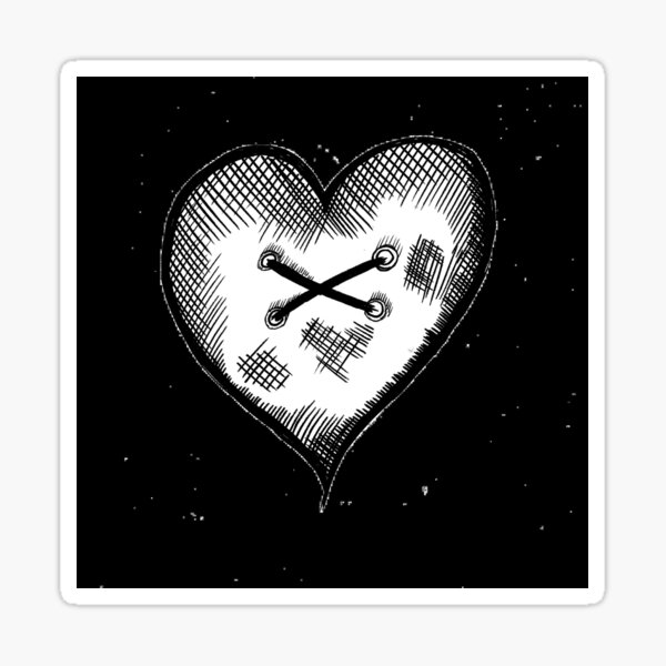 "Stitched Heart" Sticker by nrvhannahgarden | Redbubble
