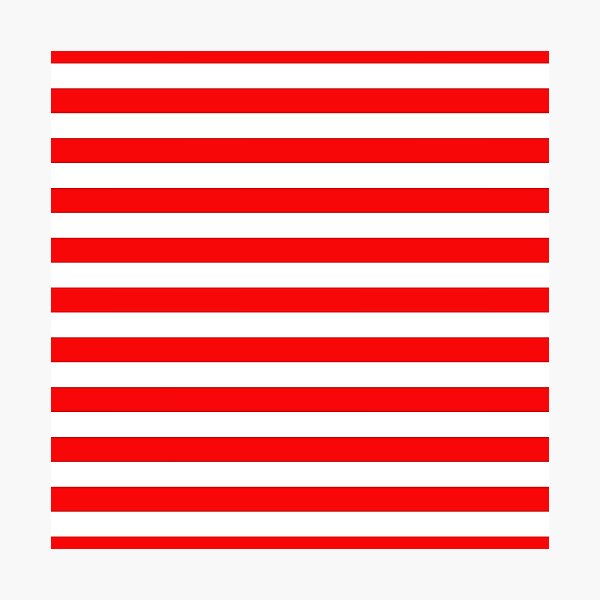 Lámina fotográfica «Rayas horizontales brillantes rojas y blancas de la ...