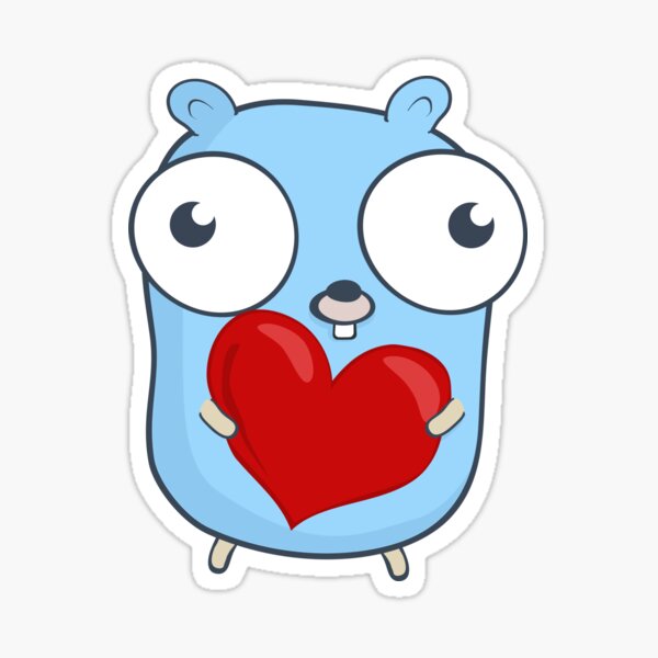 Pegatina «La mascota de golang: abrazo de corazón» de hellkni9ht ...