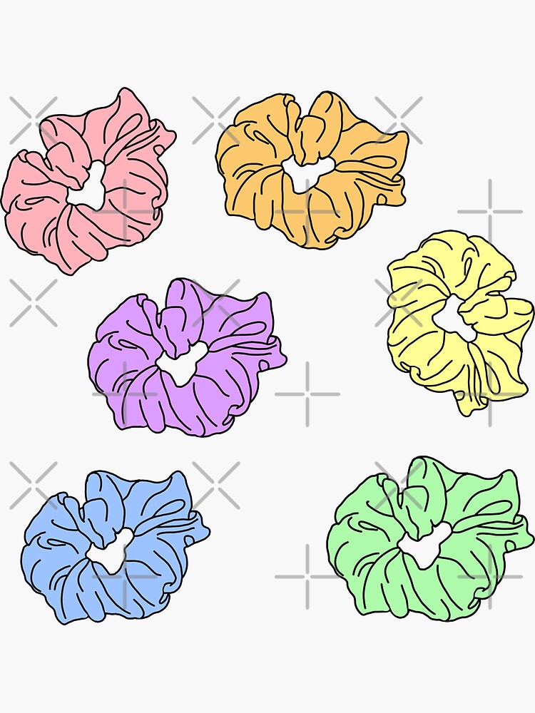 "Rainbow Scrunchie Pack" Sticker for Sale by abbyconnellyy | Redbubble