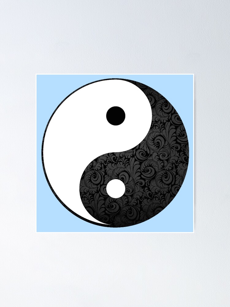 "Fancy Black Yin Yang" Poster by csachs | Redbubble