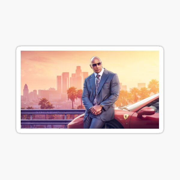 "Dwayne Johnson Grand theft auto V" Sticker for Sale by Baptiste66 ...