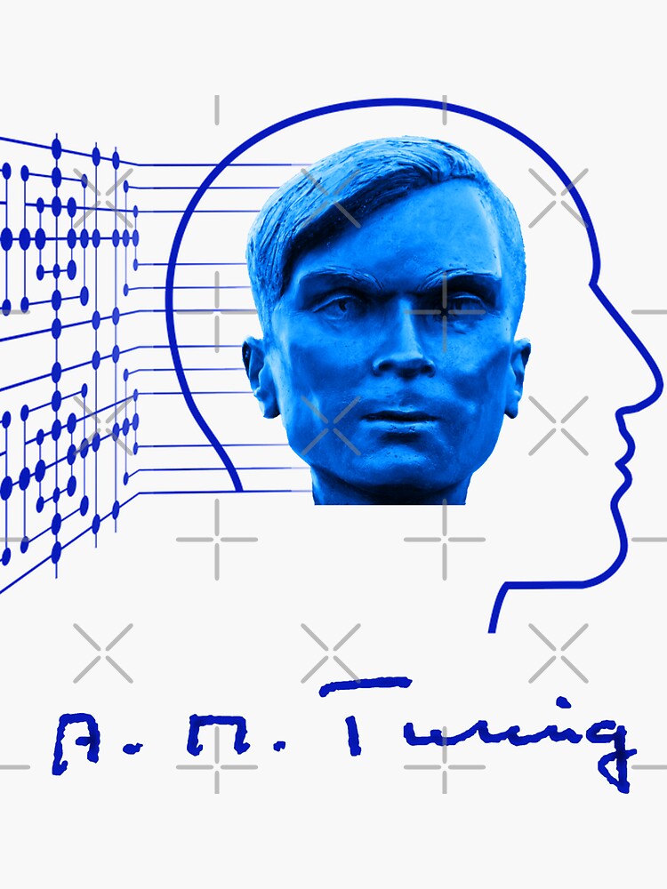 "Alan Turing" Sticker by GePadeSign | Redbubble