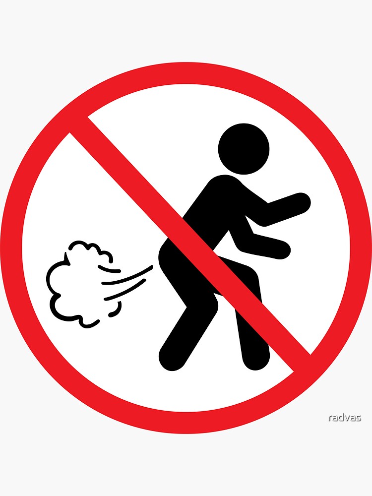 "No Farting Sign" Sticker for Sale by radvas | Redbubble