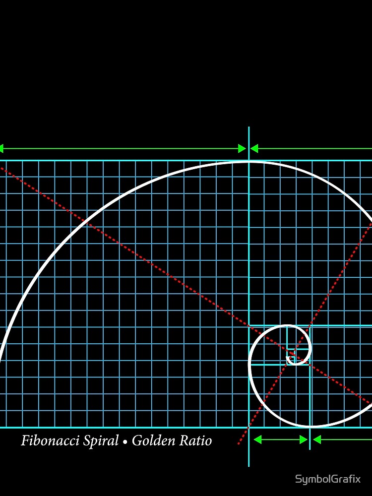 "Golden Ratio, Fibonacci Spiral, Color Drawing" T-shirt by SymbolGrafix ...