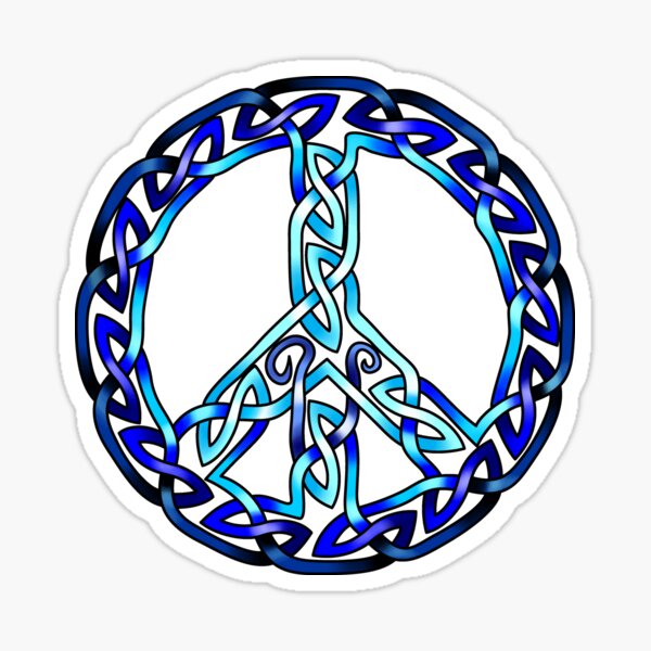 "Celtic Knot Peace Sign - Crystal Blue Persuasion" Sticker by ...