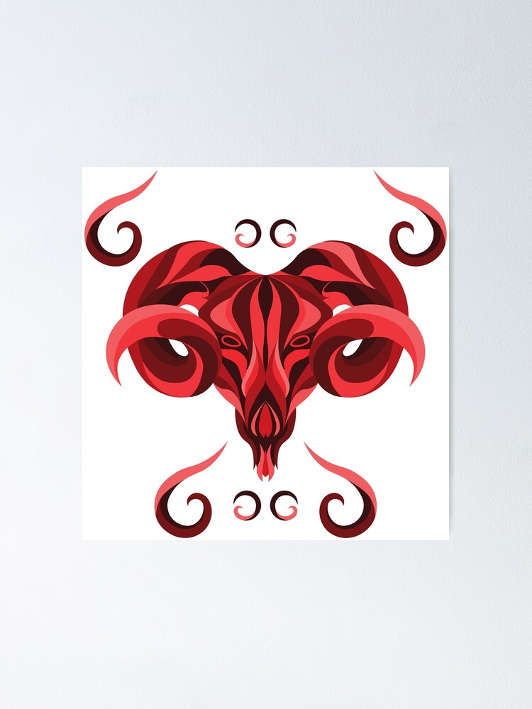 "Aries Zodiac Sign - Red" Poster by TeeeeeeTime | Redbubble