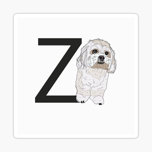 "Z is for Zuchon Dog" Sticker by sketchandpaws | Redbubble