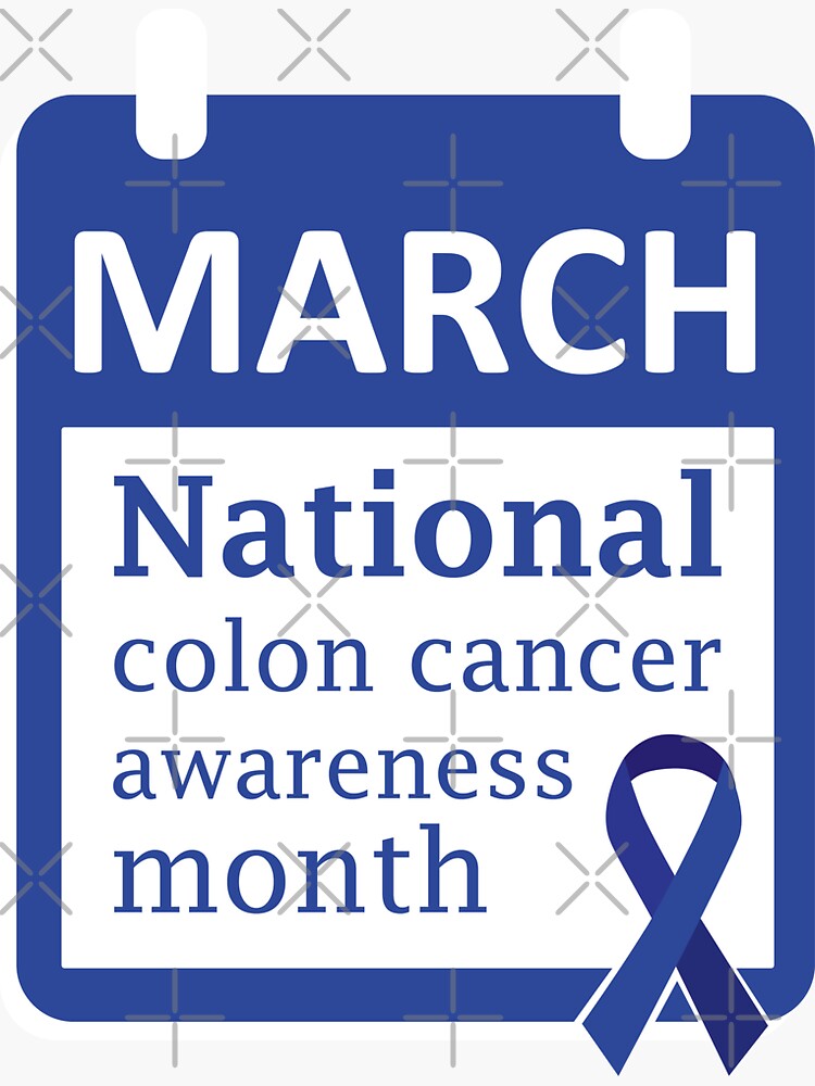 "Colon Cancer Shirt Survivor Colorectal Cancer Blue Ribbon" Sticker by ...