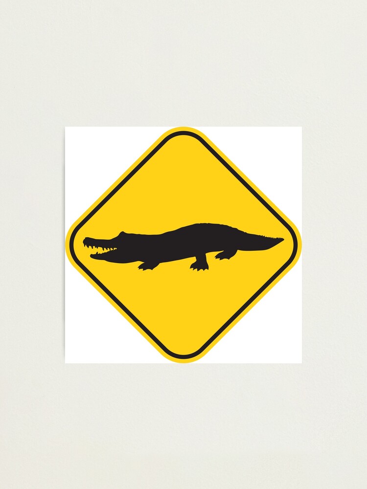 "Alligator crossing/caution road sign!" Photographic Print for Sale by ...
