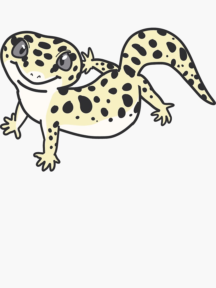"Smiling leopard gecko" Sticker for Sale by cmak13 | Redbubble