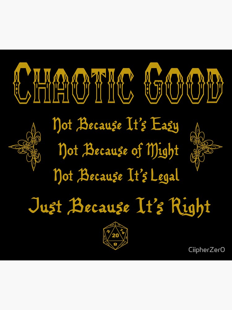 "Chaotic Good - Solid Black, Sticker" Sticker for Sale by CiipherZer0 ...