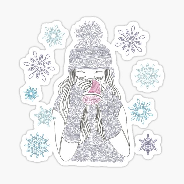 "Winter Girl" Sticker for Sale by Art-hobbyt | Redbubble