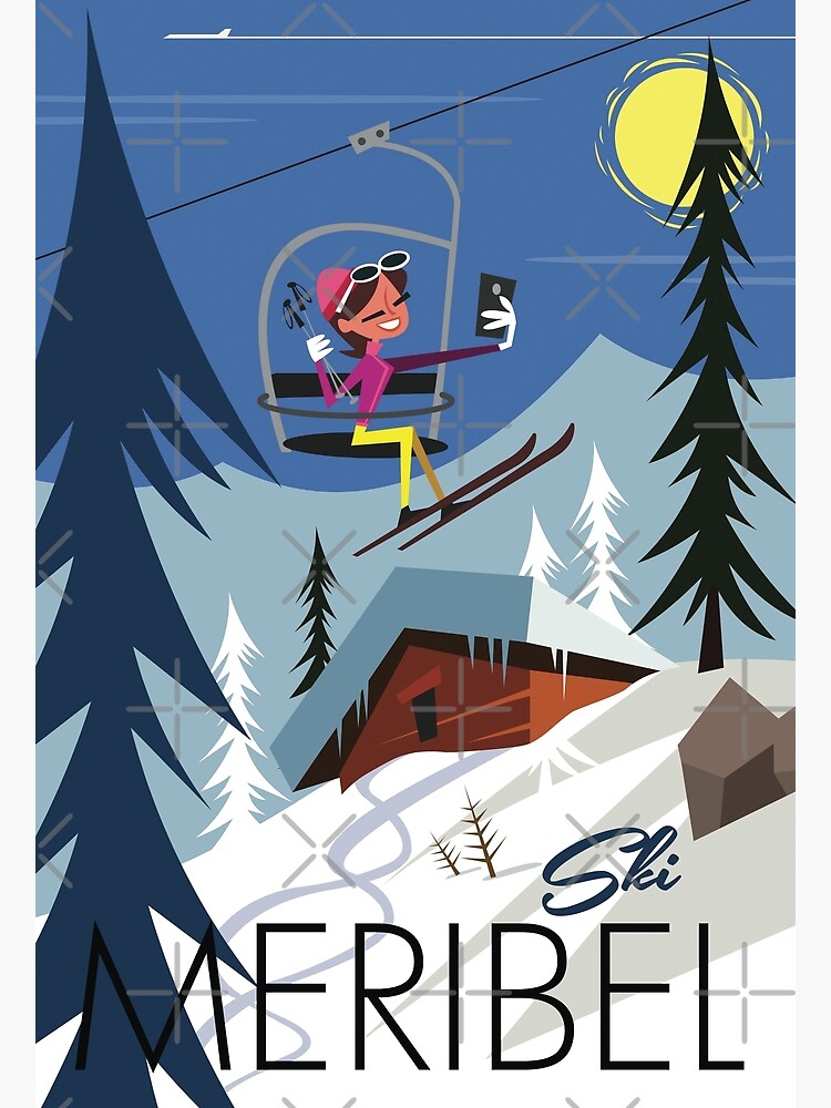 "Meribel Ski poster" Art Print for Sale by GAGodel | Redbubble