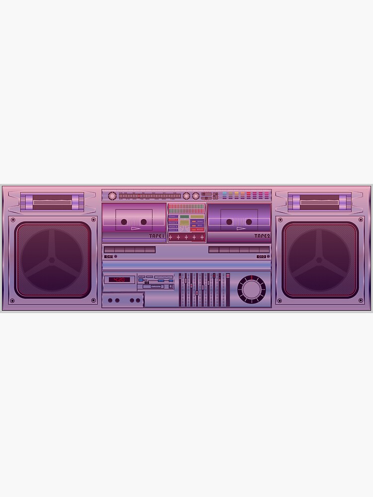 "Synthwave Aesthetic Boom Box Sticker" Sticker for Sale by ...