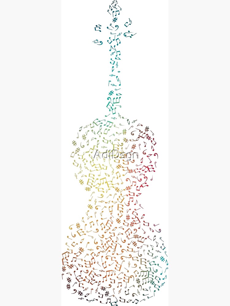"Rainbow violin musical notes" Poster for Sale by AdiDsgn | Redbubble