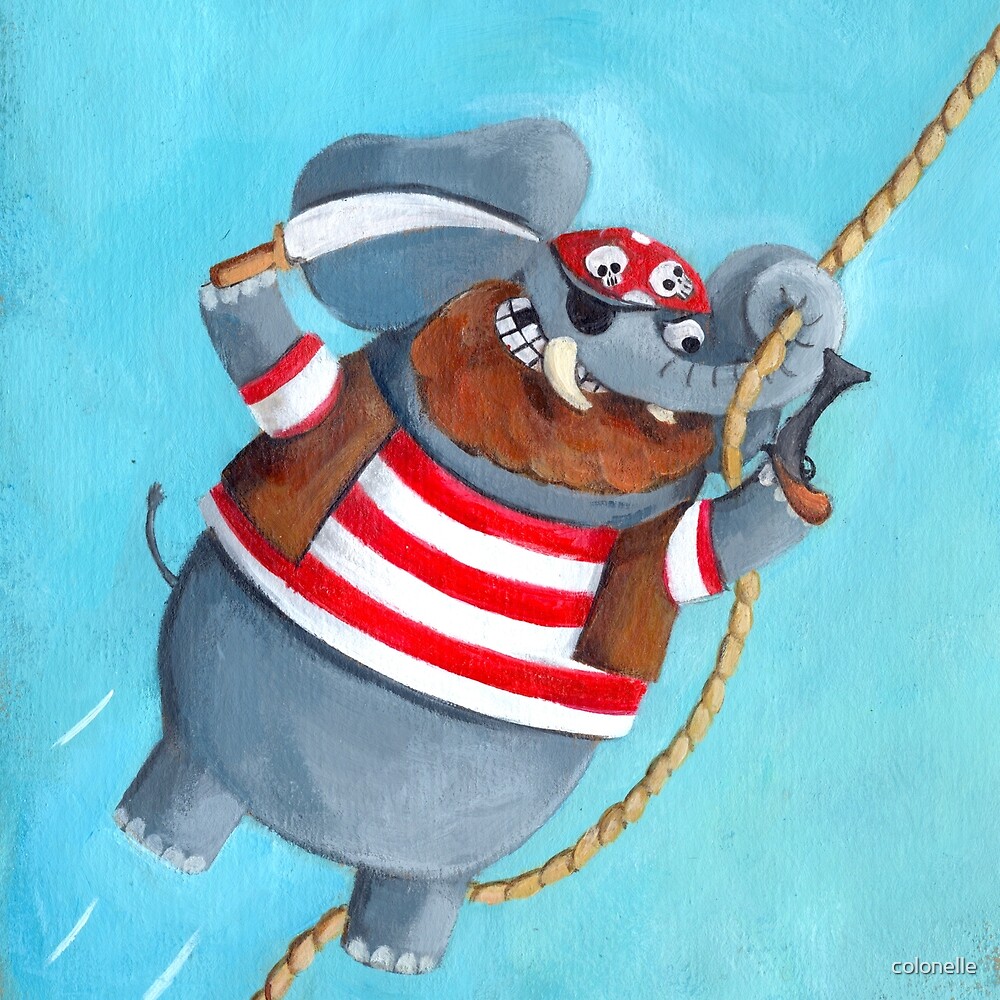 "Pirate Elephant" by colonelle | Redbubble