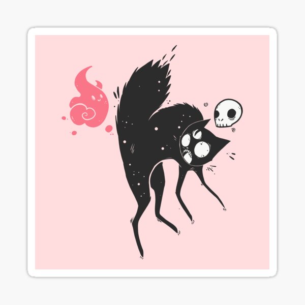 "Creepy Cute Goth Black Cat" Sticker by cellsdividing | Redbubble