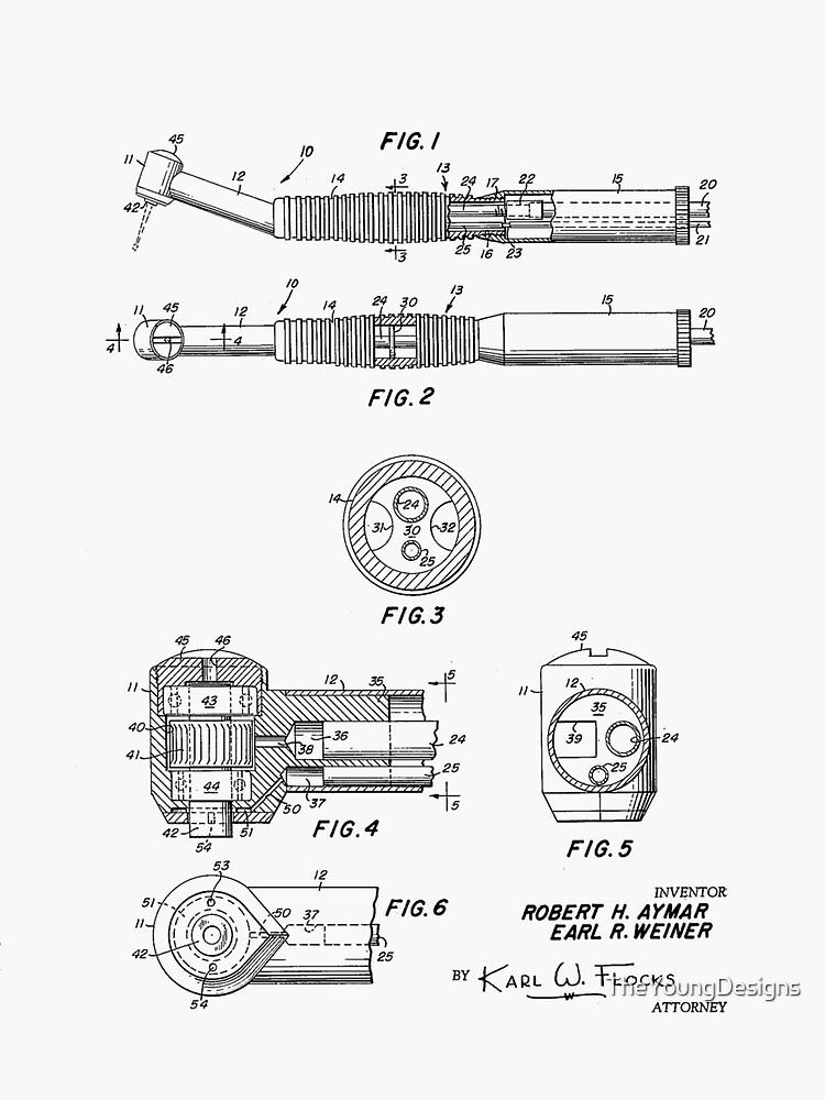 "Dental Handpiece Vintage Patent Hand Drawing" Sticker for Sale by ...