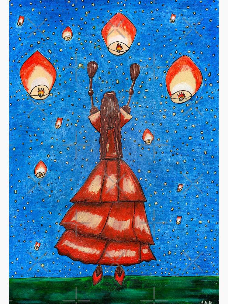 "Goodbye Floating Lanterns" Sticker for Sale by Rohvanah | Redbubble