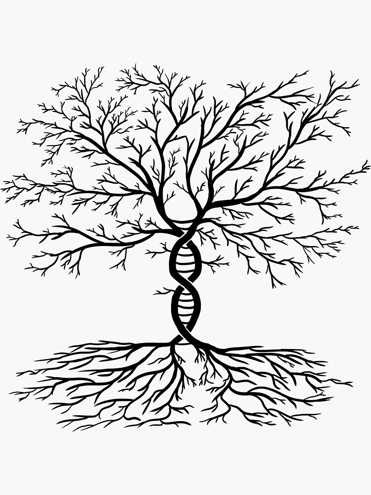 "Double helix tree" Sticker by Cold-Helix | Redbubble