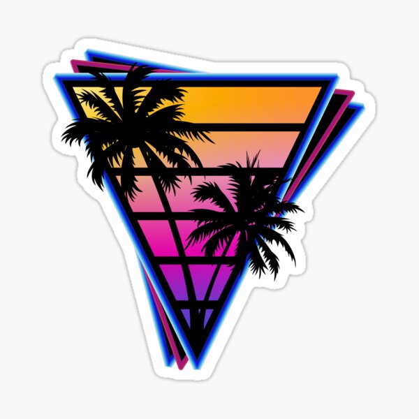 "Retrowave style triangle sticker design" Sticker by StickerShanty ...