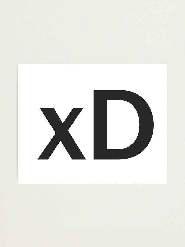 "xD - Text Emoticon/Emoji" Photographic Print for Sale by Platnix ...