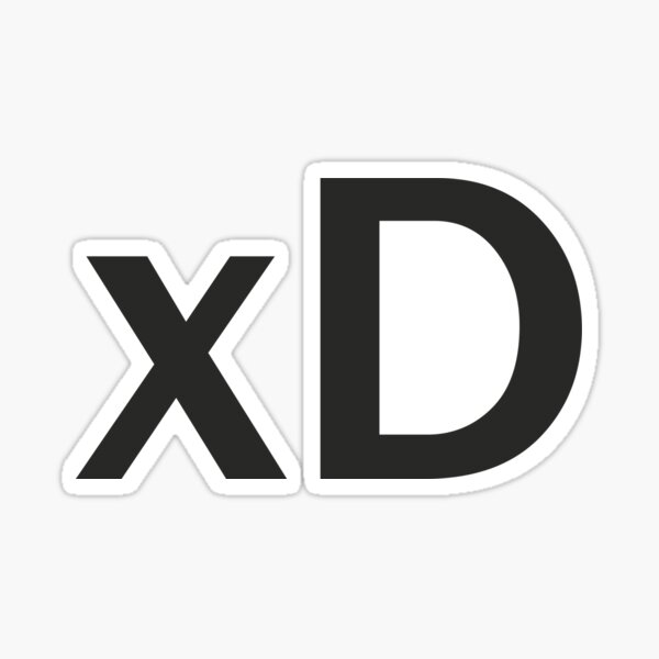 "xD - Text Emoticon/Emoji" Sticker for Sale by Platnix | Redbubble