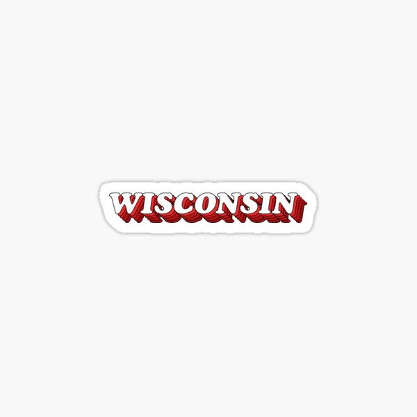 "3D Retro Wisconsin Red" Sticker for Sale by xoxoleah | Redbubble