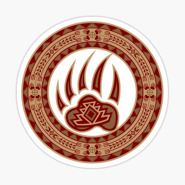 "Bear Spirit Maroon " Sticker by MelvinWarEagle | Redbubble