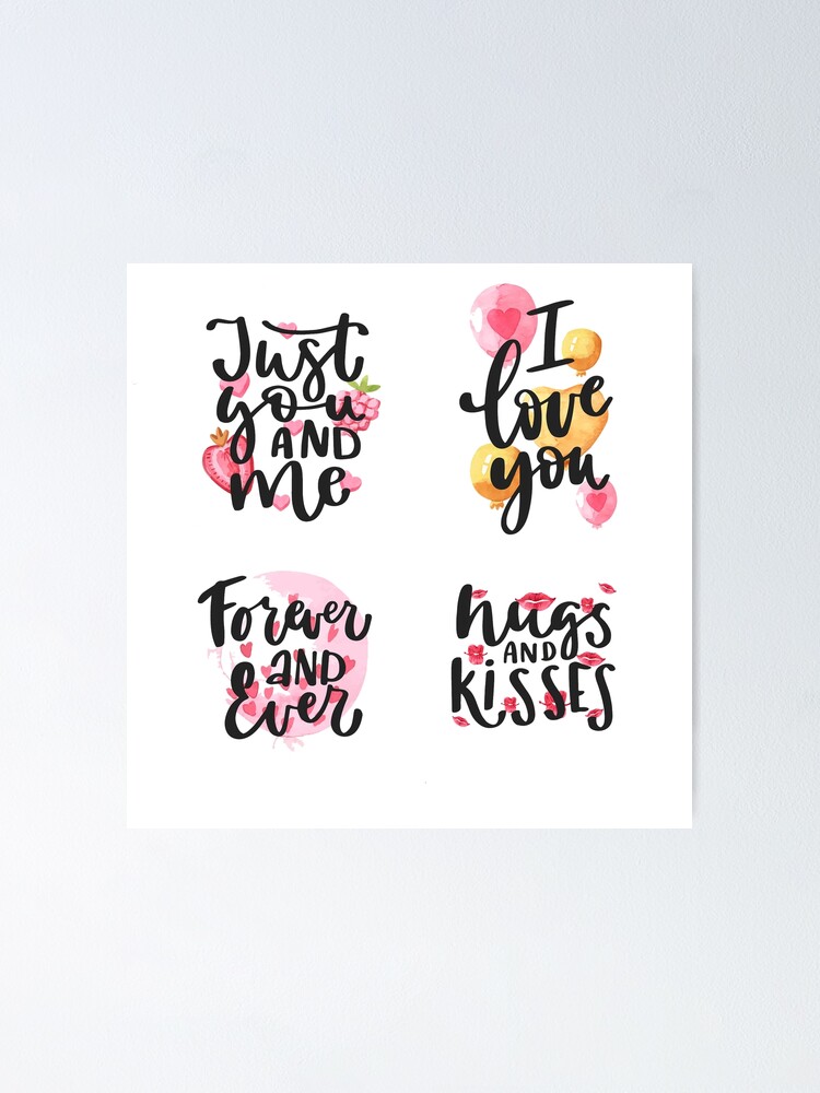 "Love valentine forever hug kisses template" Poster for Sale by arrdist ...