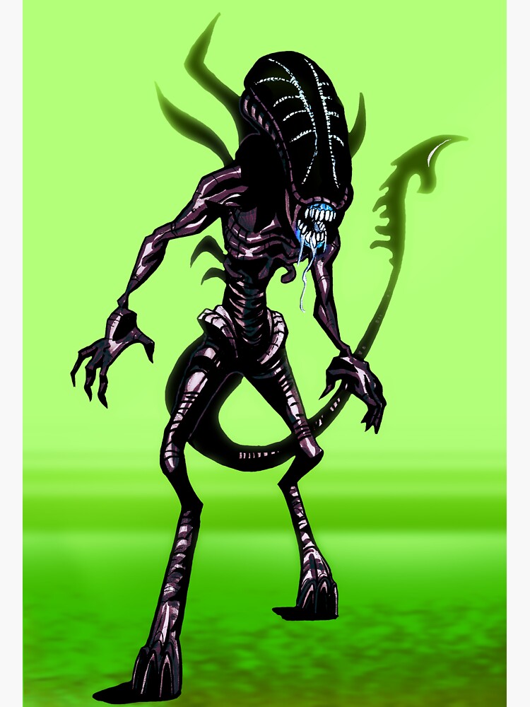 "Drooling Alien" Sticker by frooglekade | Redbubble