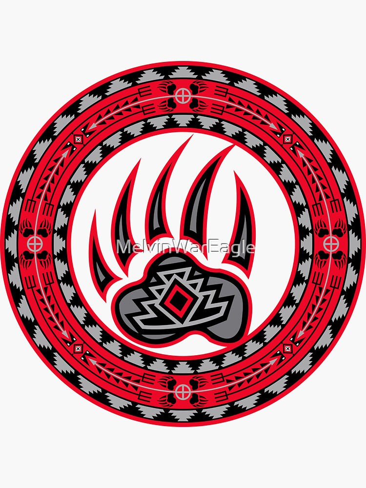 "Bear Spirit Red " Sticker for Sale by MelvinWarEagle | Redbubble