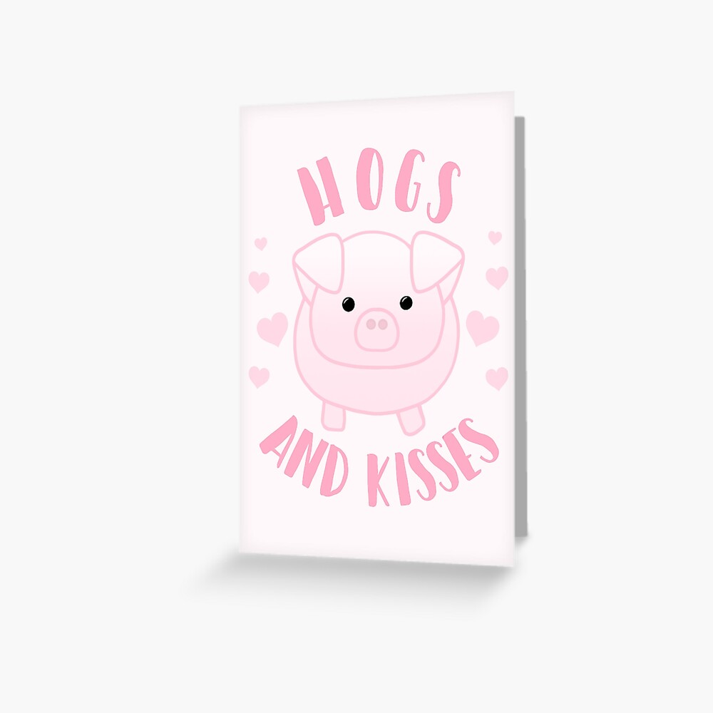 "Hogs and Kisses - Pig Pun - Hog Pun - Valentines Day Puns - Cute ...