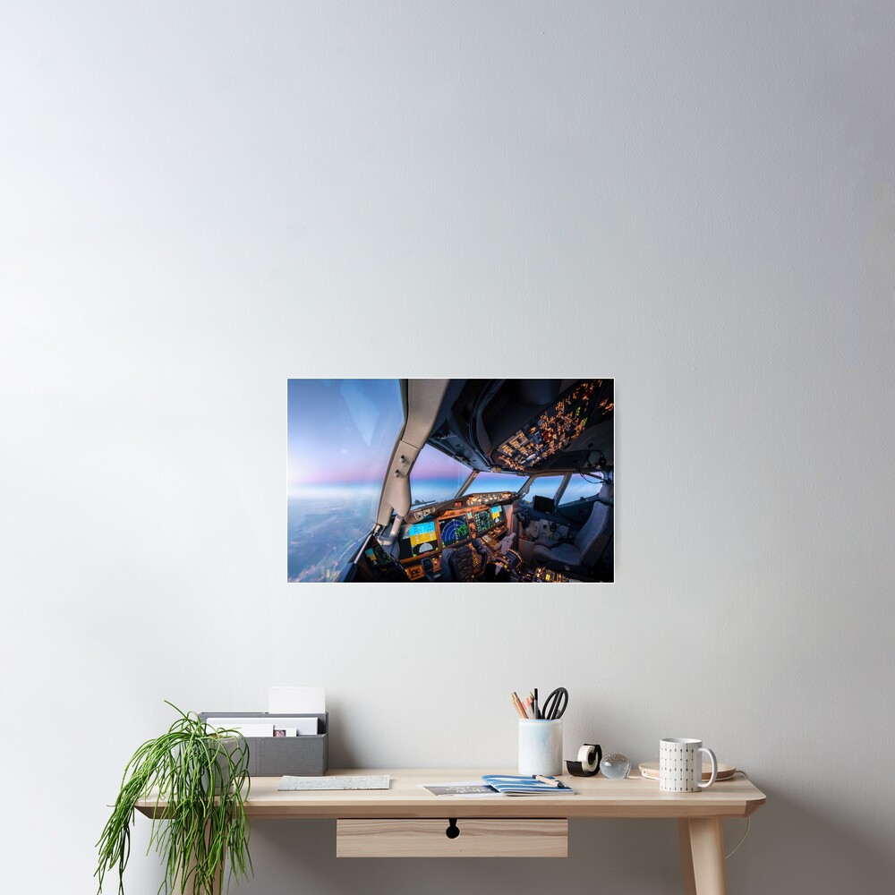 "Boeing 737 Max 8 cockpit in flight" Poster for Sale by MartijnKort ...