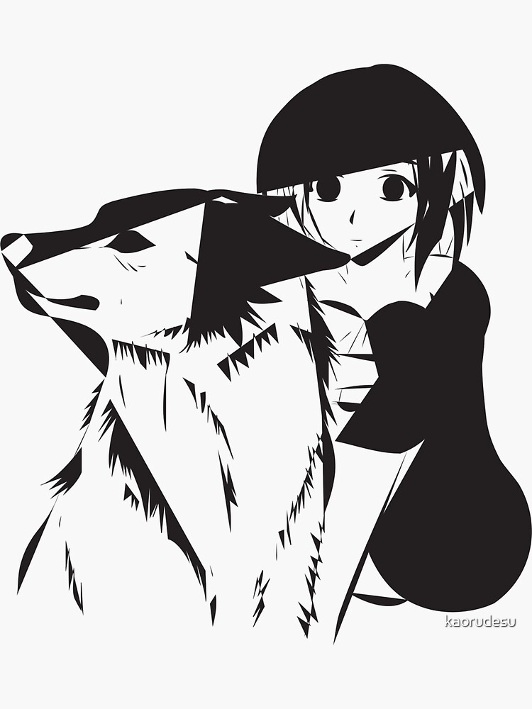 "Girl and wolf anime" Sticker by kaorudesu | Redbubble