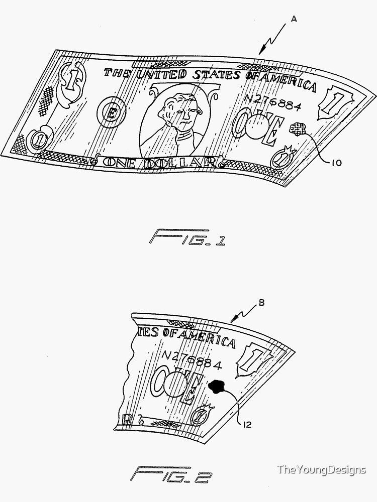 "Method of Detecting Counterfeit Currency Dollar Bill Vintage Patent ...